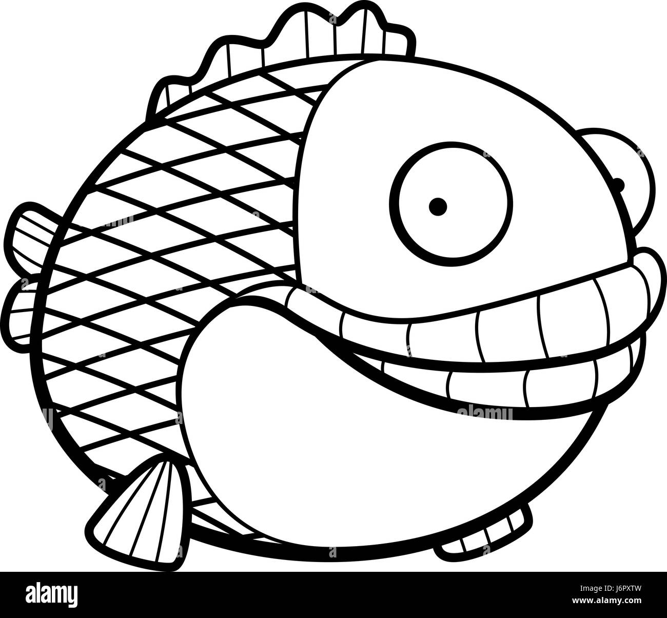 A happy cartoon fat fish floating and smiling Stock Vector Image & Art ...