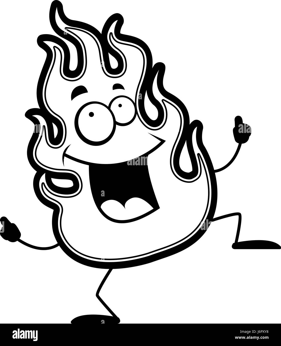 A happy cartoon flame dancing and smiling Stock Vector Image & Art - Alamy