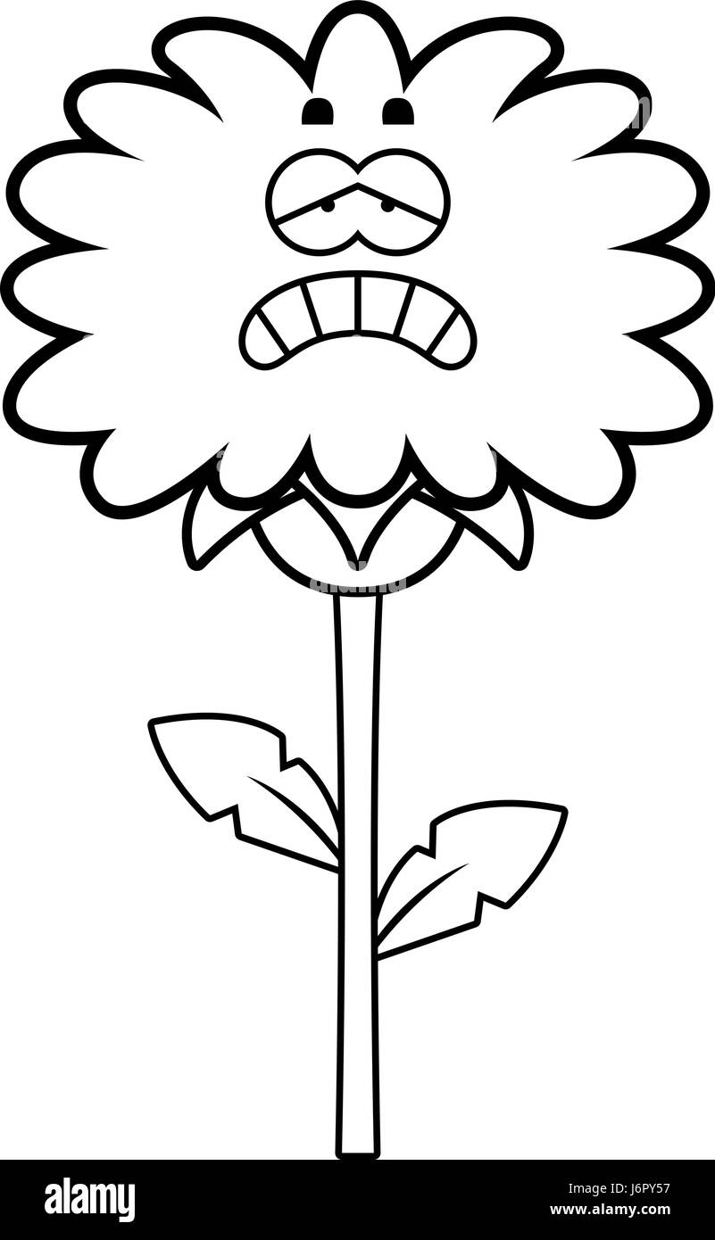 A cartoon illustration of a dandelion looking sad Stock Vector Image ...