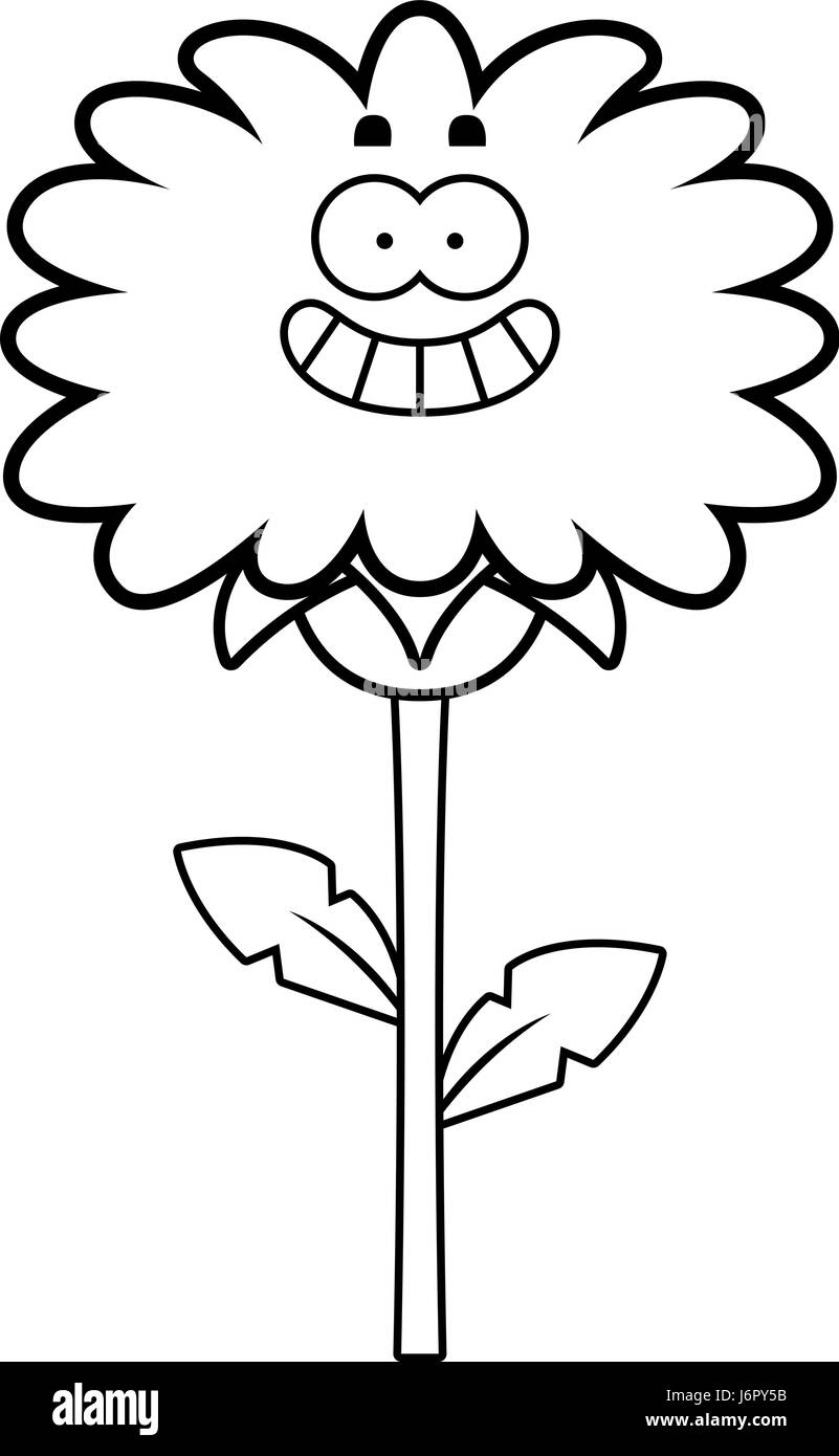 A cartoon illustration of a dandelion looking happy Stock Vector Image ...