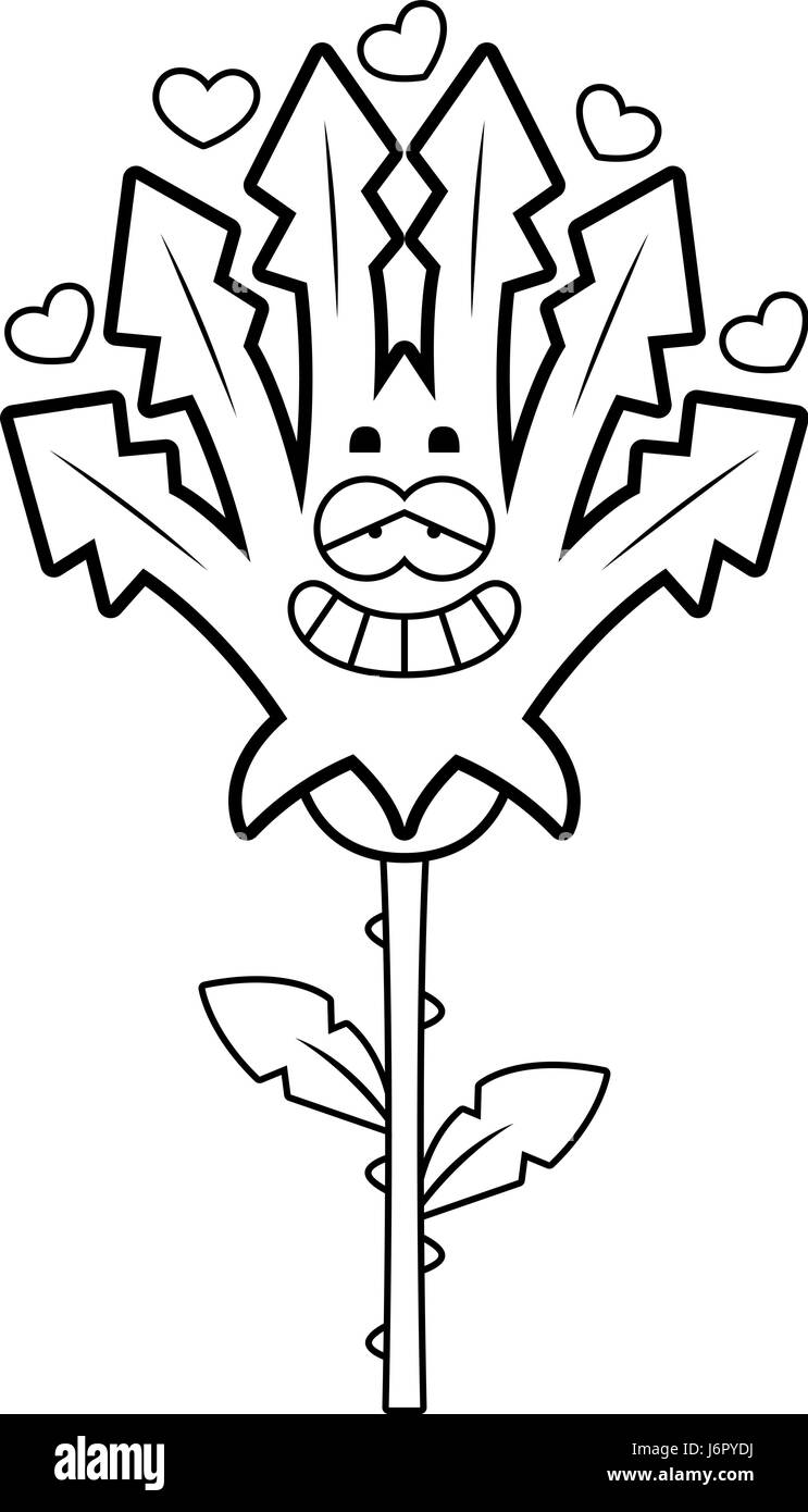 A cartoon illustration of a weed with an in love expression Stock ...