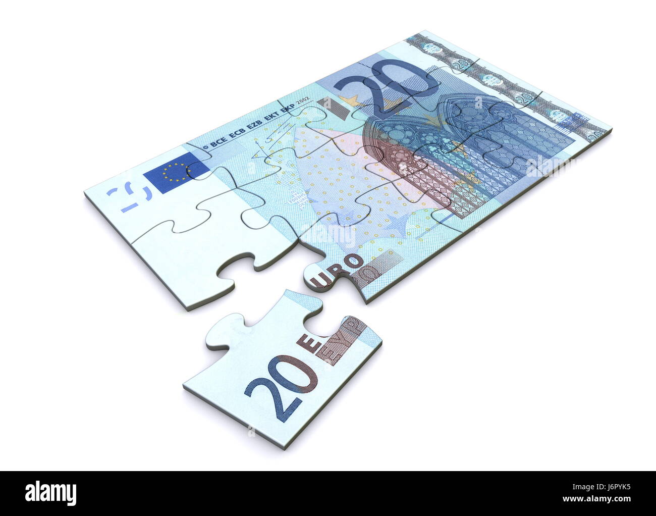 note memo currency euro twenty piece section segment part area money ...