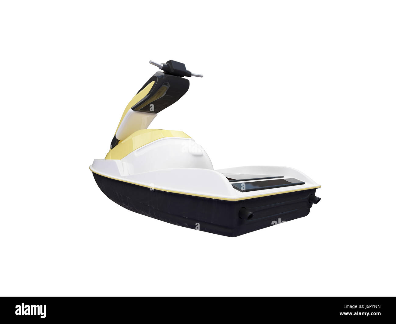 isolated transport boat speed velocity jet yellow rowing boat sailing ...