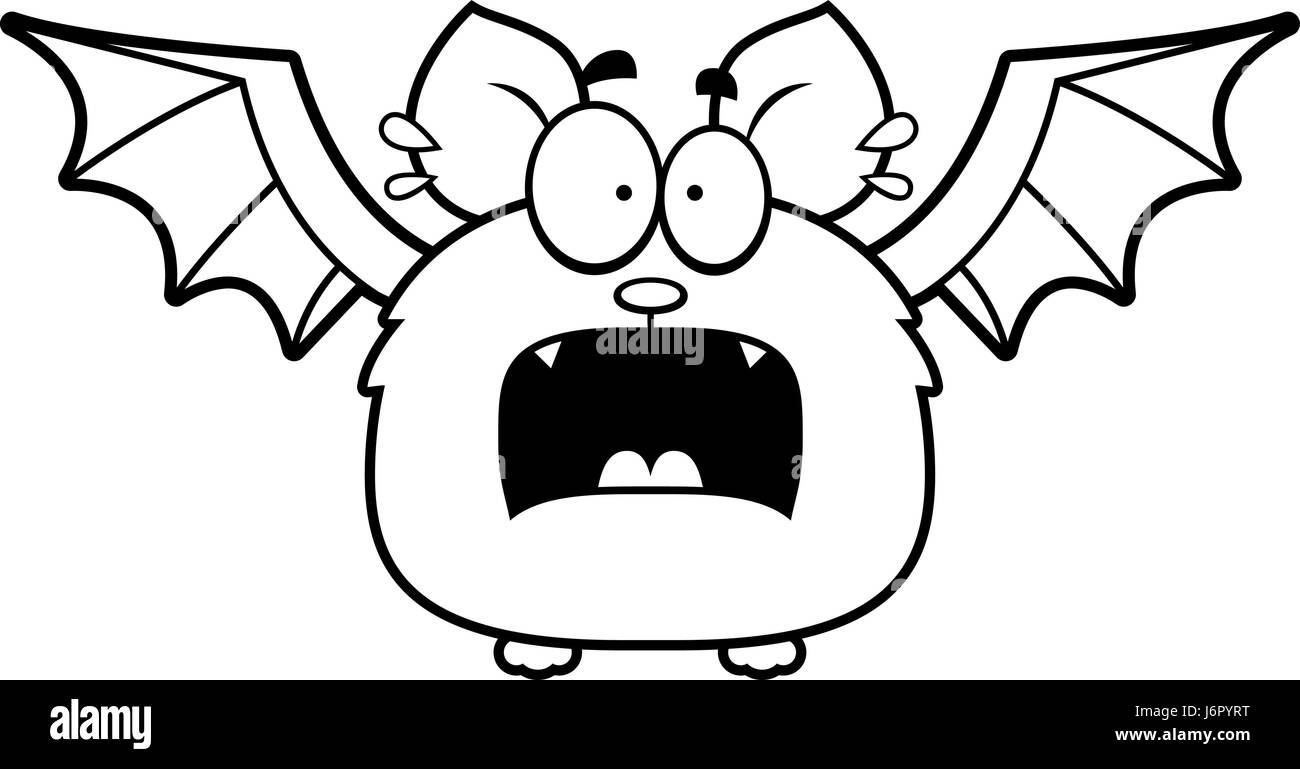 A cartoon illustration of a bat looking terrified Stock Vector Image ...