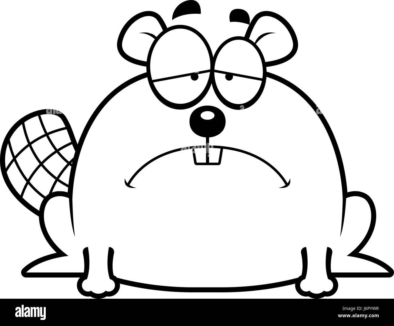 A cartoon illustration of a beaver looking depressed Stock Vector Image ...