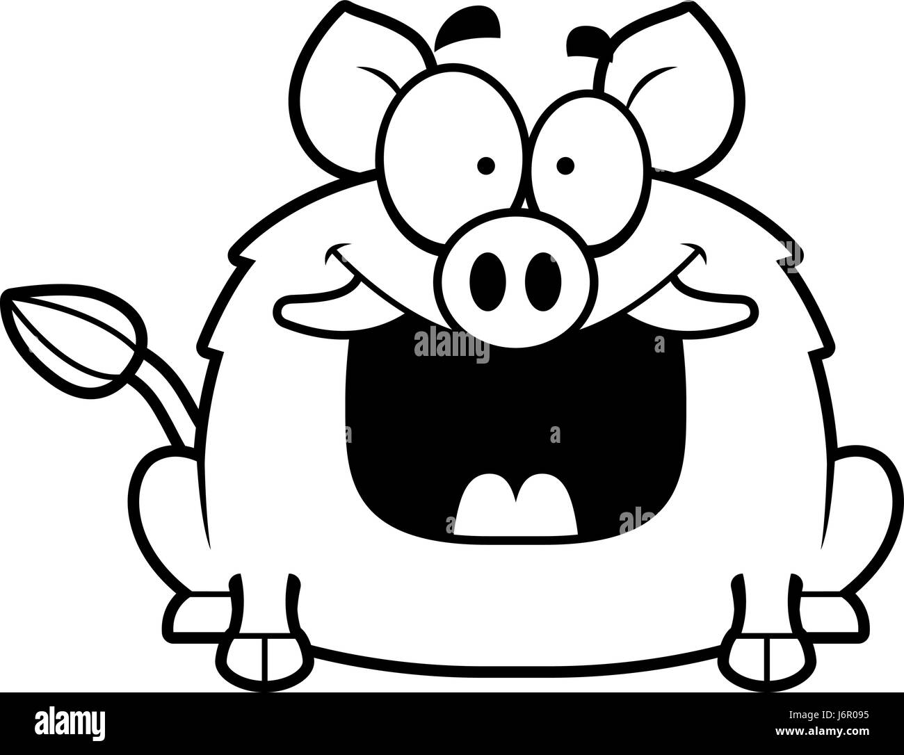 A cartoon illustration of a boar looking happy Stock Vector Image & Art ...