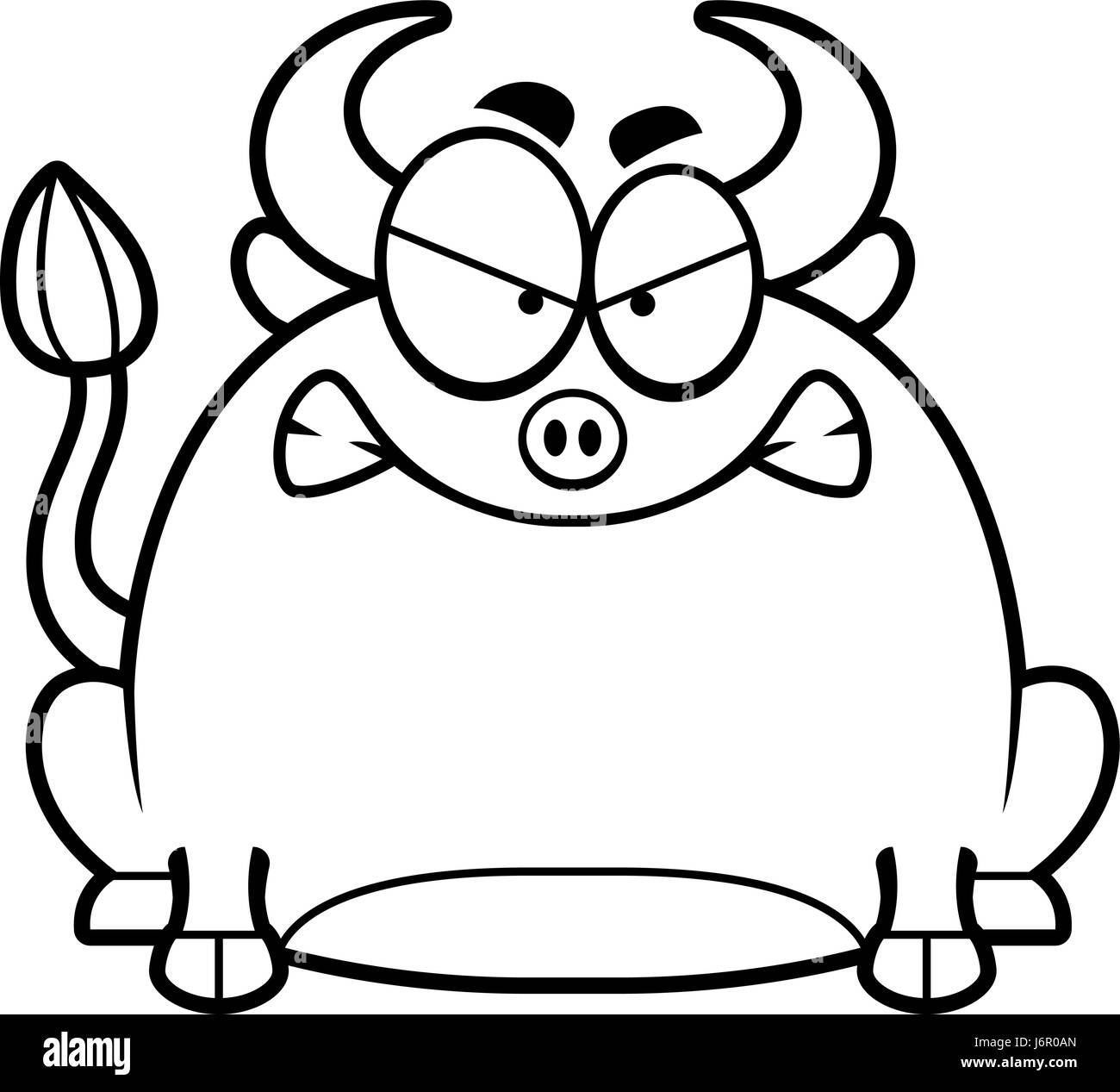 A cartoon illustration of a little bull looking mad Stock Vector Image ...