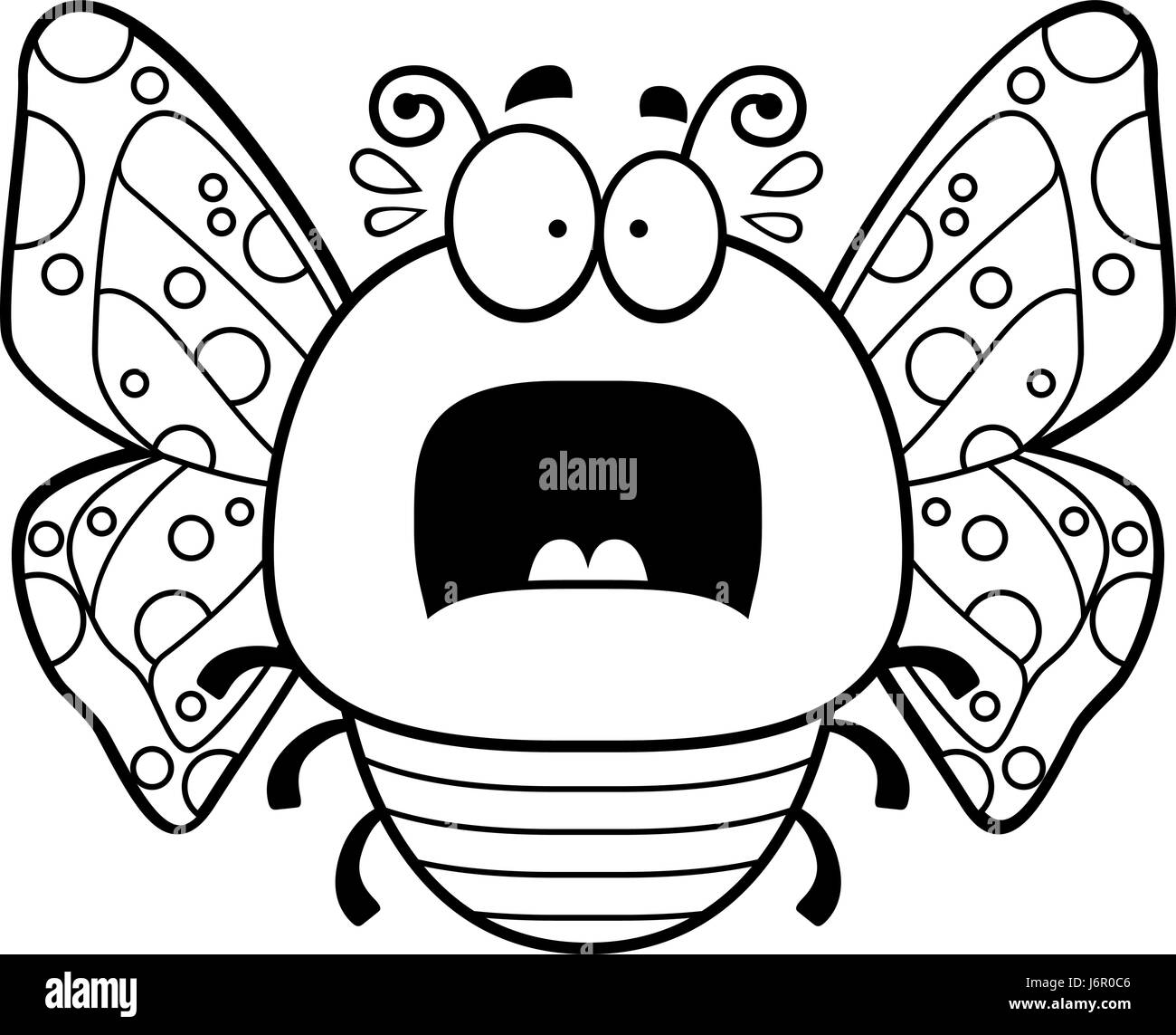 A cartoon illustration of a butterfly looking scared Stock Vector Image ...