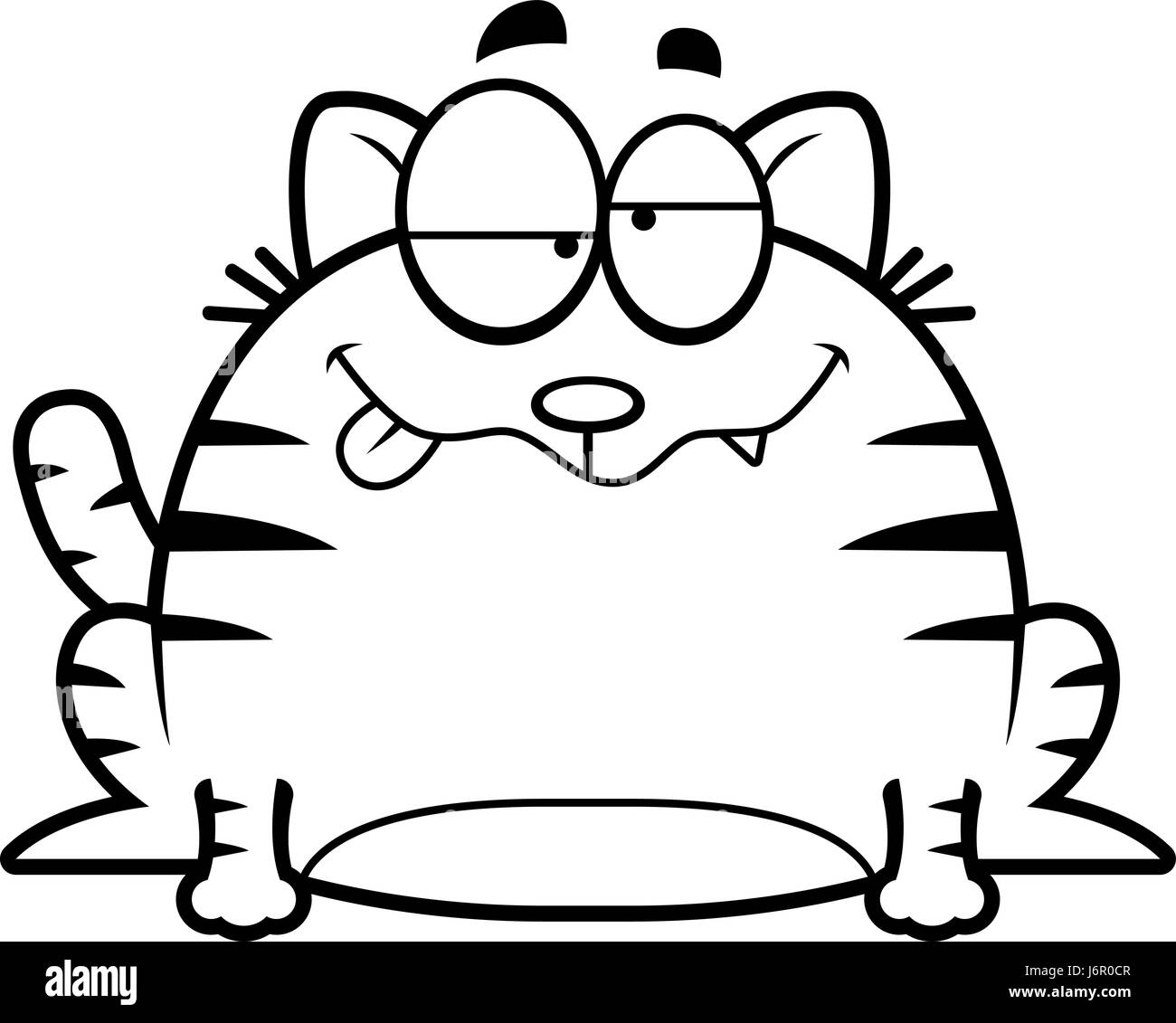 A cartoon illustration of a cat looking intoxicated Stock Vector Image ...