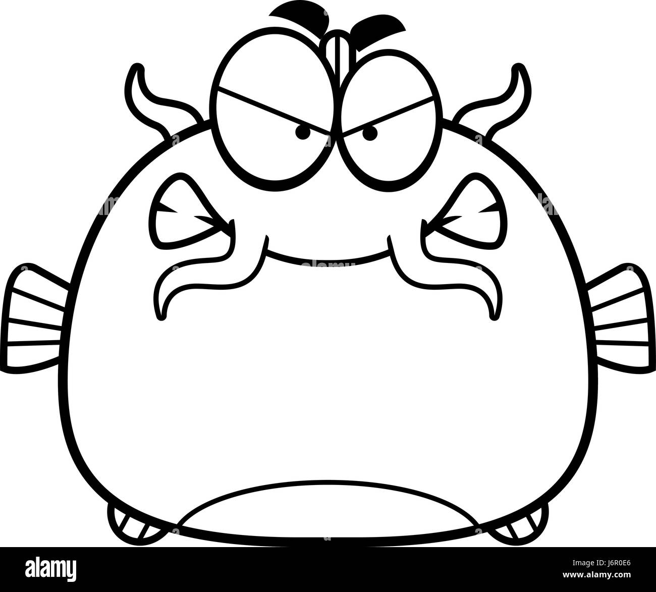 A cartoon illustration of a catfish looking angry Stock Vector Image ...