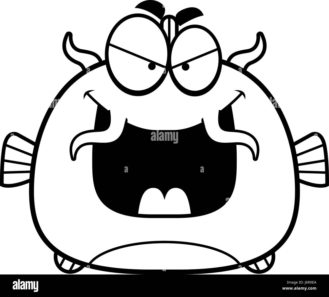 Evil Koi Fish Outline