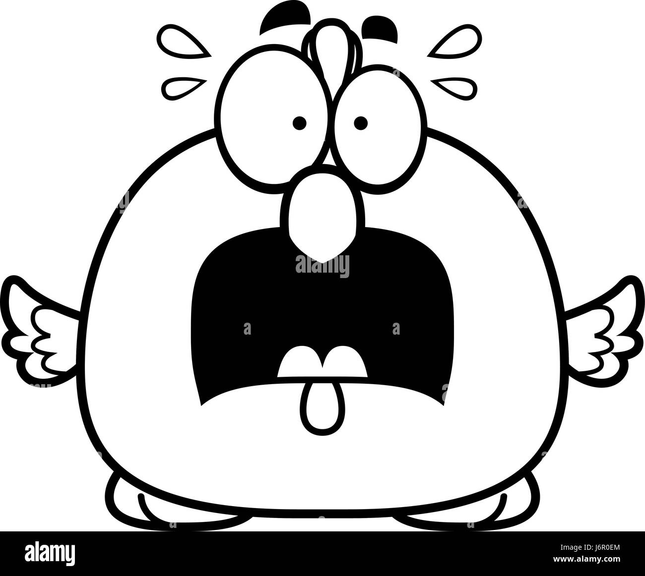 A cartoon illustration of a chicken looking scared Stock Vector Image ...