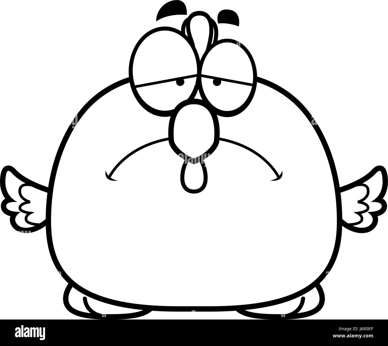 A cartoon illustration of a chicken looking sad Stock Vector Image ...