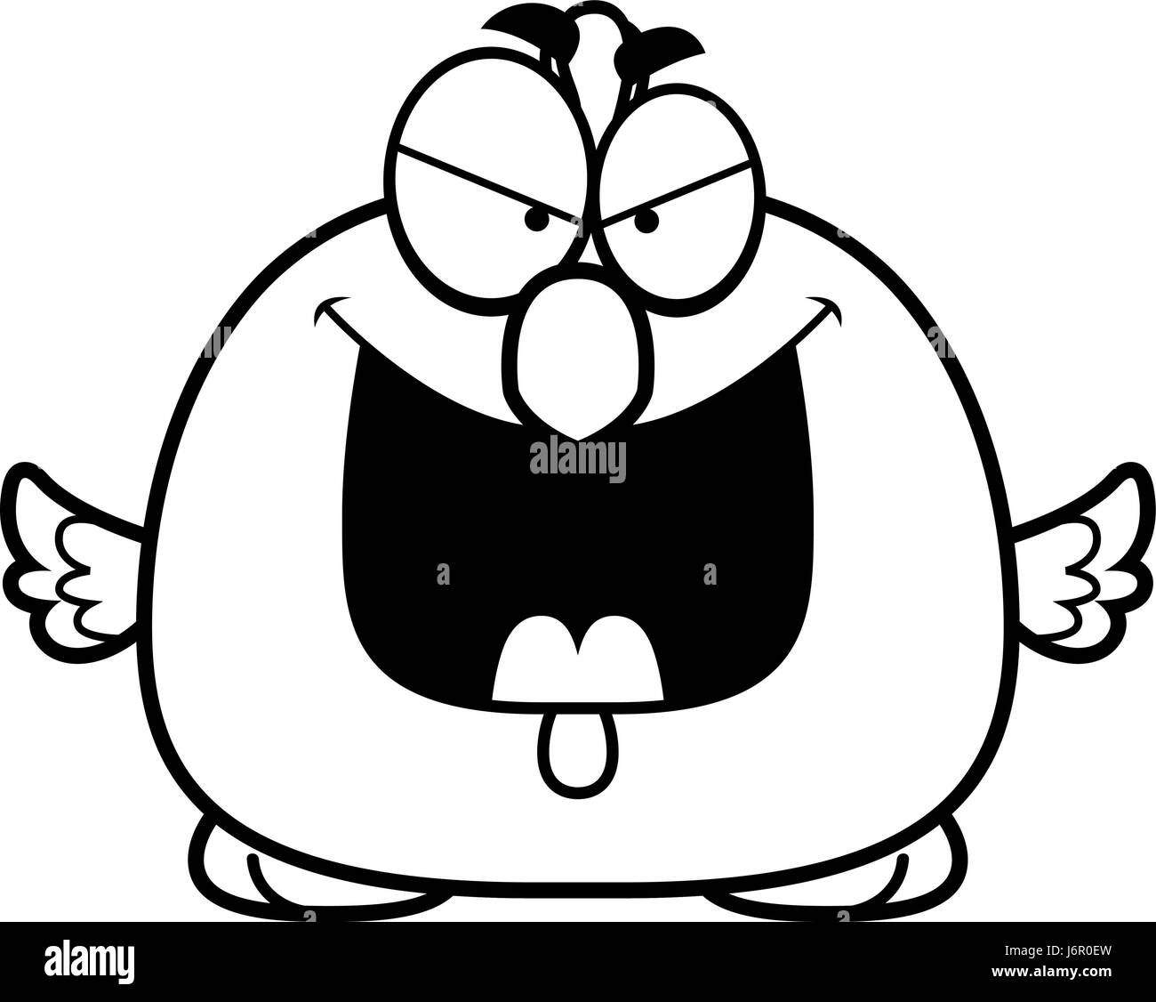 A cartoon illustration of an evil looking chicken Stock Vector Image ...