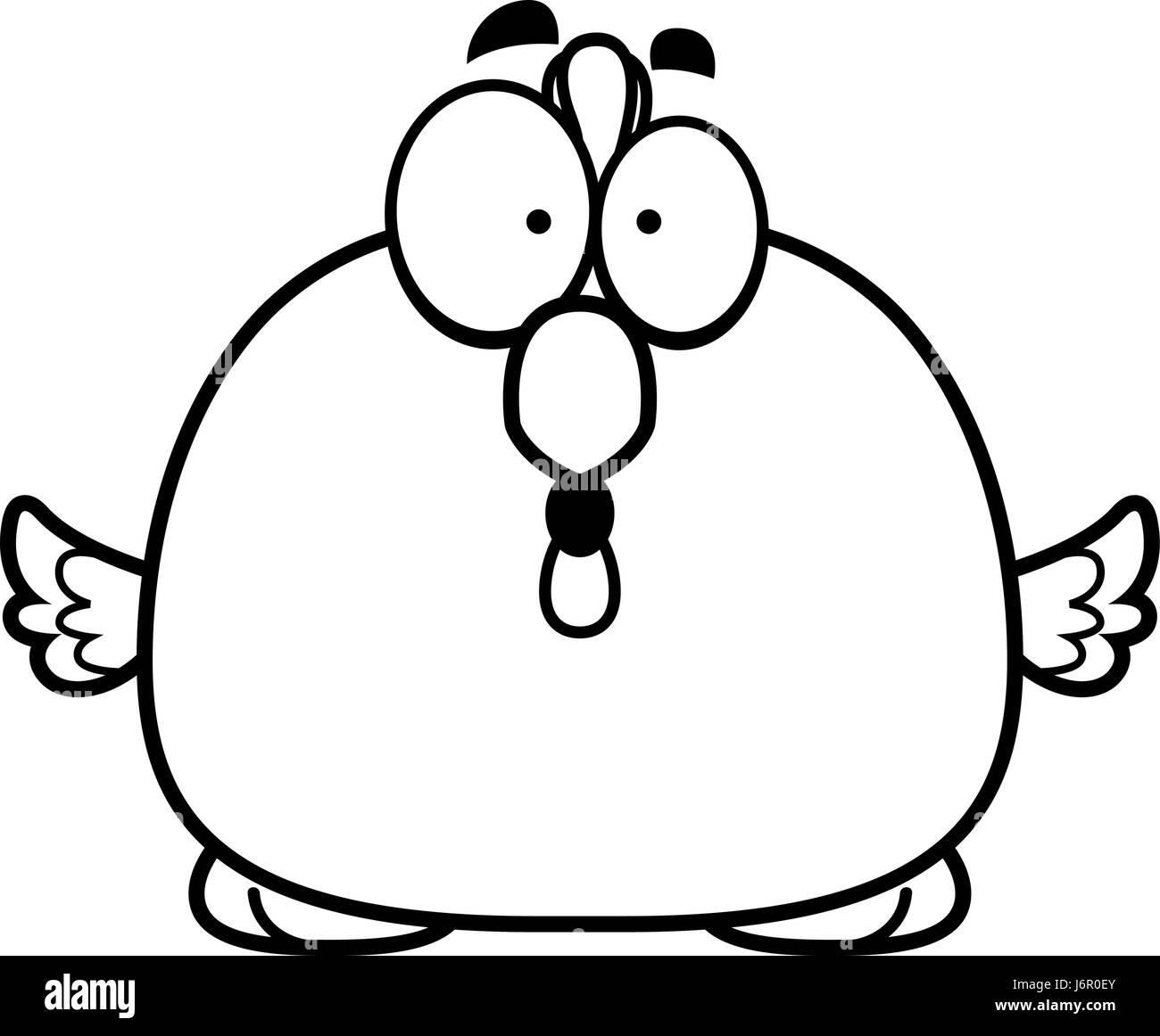A cartoon illustration of a chicken looking surprised Stock Vector ...