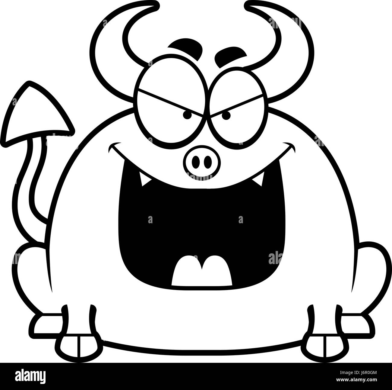 Cartoon illustration evil looking red hi-res stock photography and ...