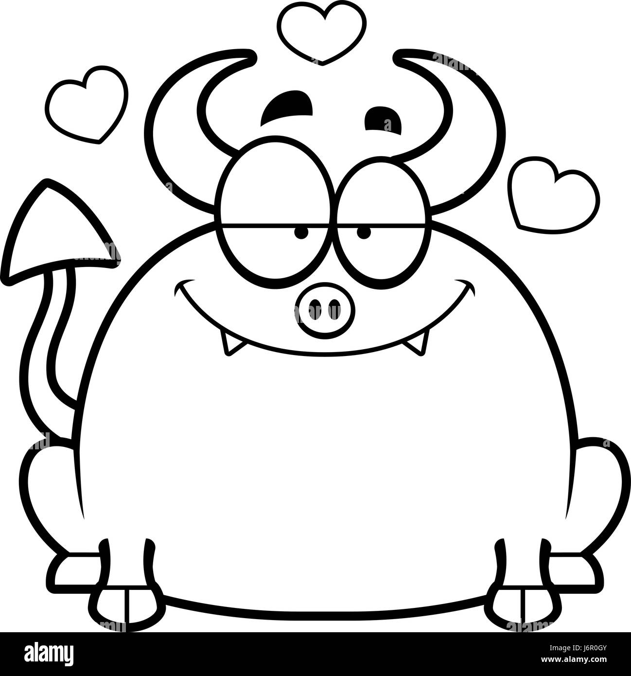 A cartoon illustration of a little devil in love Stock Vector Image ...