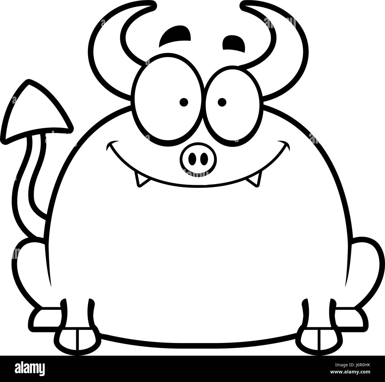 A cartoon illustration of a little devil smiling Stock Vector Image ...