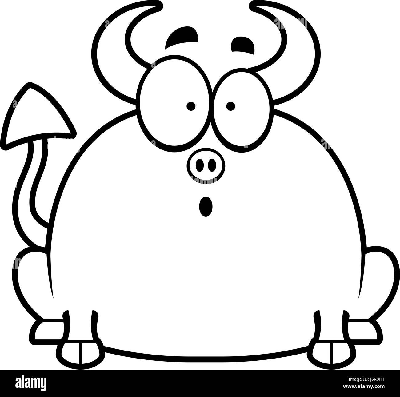 A cartoon illustration of a little devil looking surprised Stock Vector ...