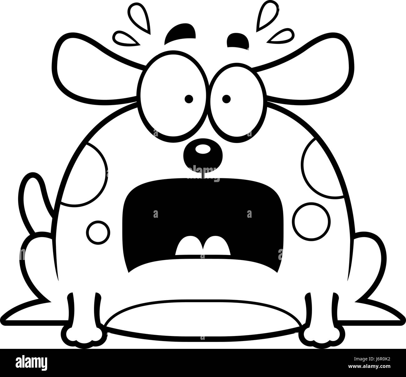 A cartoon illustration of a dog looking terrified Stock Vector Image ...