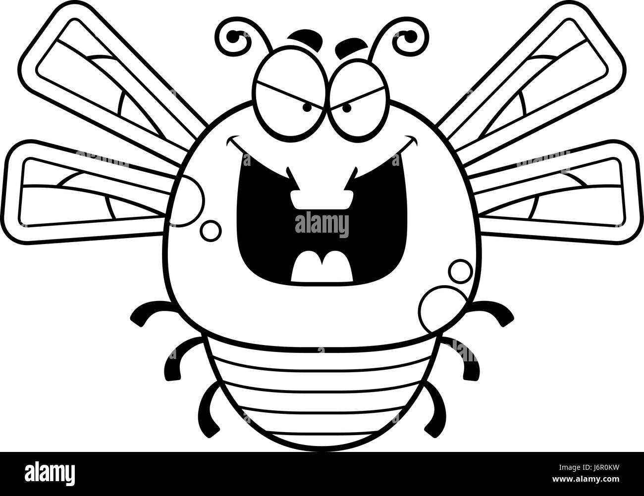 A cartoon illustration of an evil looking dragonfly Stock Vector Image ...