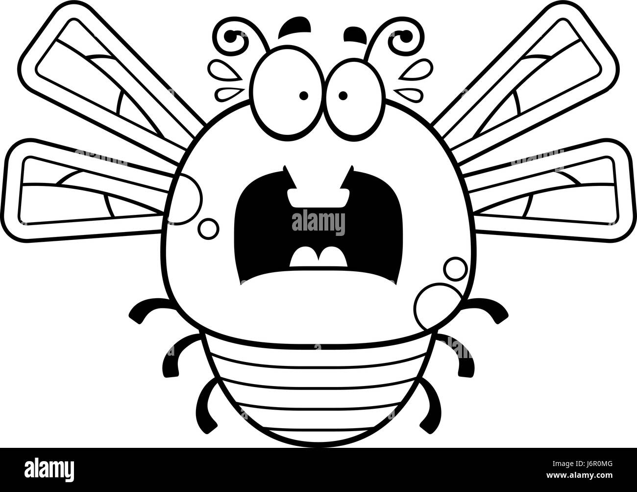 A cartoon illustration of a dragonfly looking scared Stock Vector Image ...