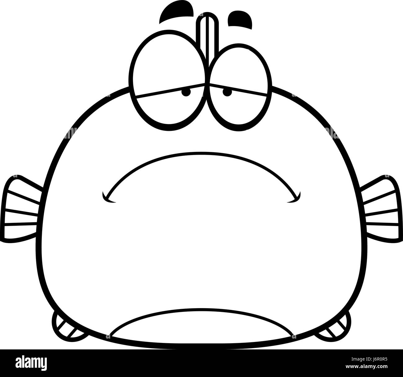 A cartoon illustration of a fish looking sad Stock Vector Image & Art ...