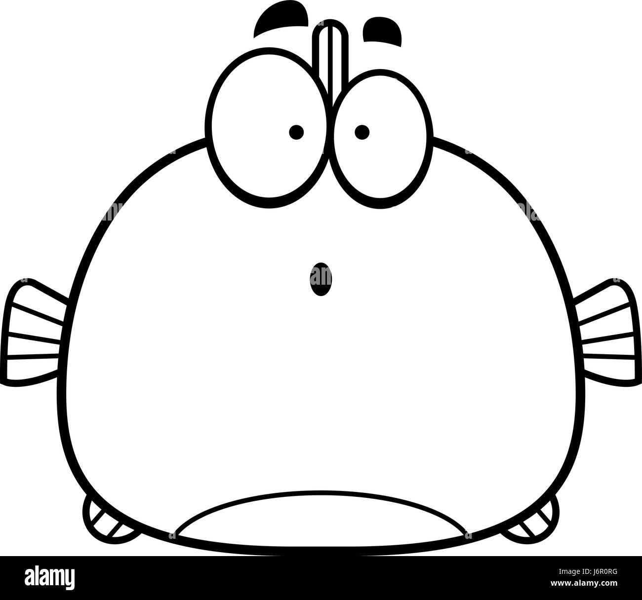 A cartoon illustration of a fish looking surprised Stock Vector Image ...