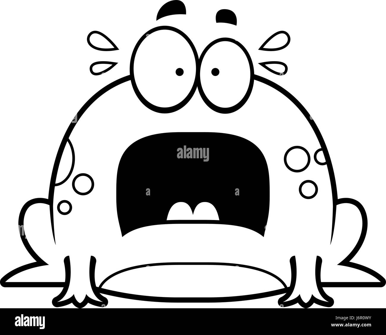 A cartoon illustration of a frog looking scared Stock Vector Image ...