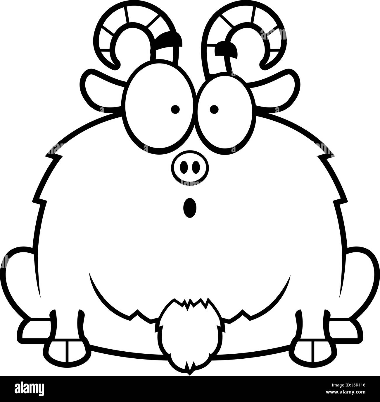 A cartoon illustration of a little goat looking surprised Stock Vector ...