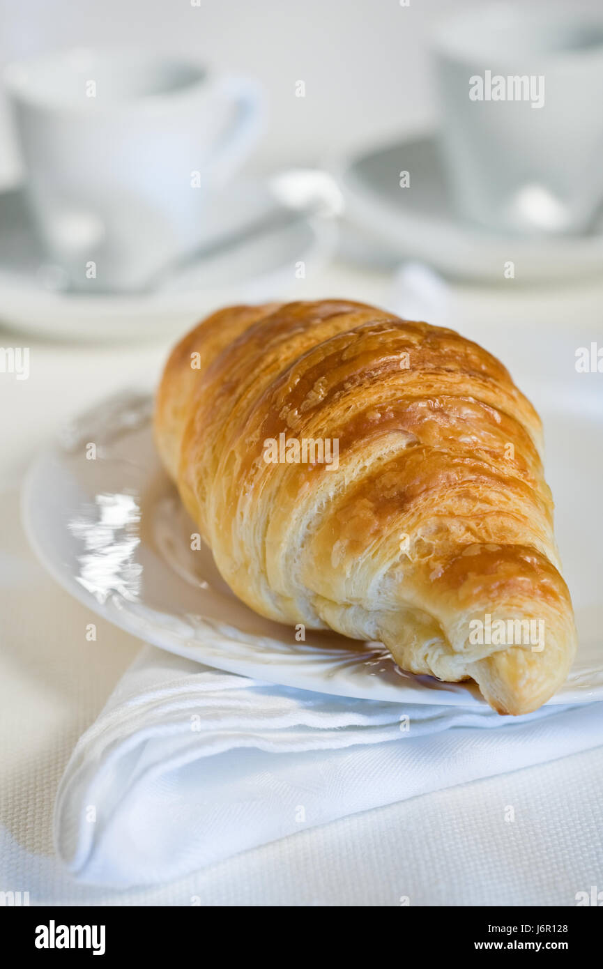 croissants on breakfast plate Stock Photo - Alamy