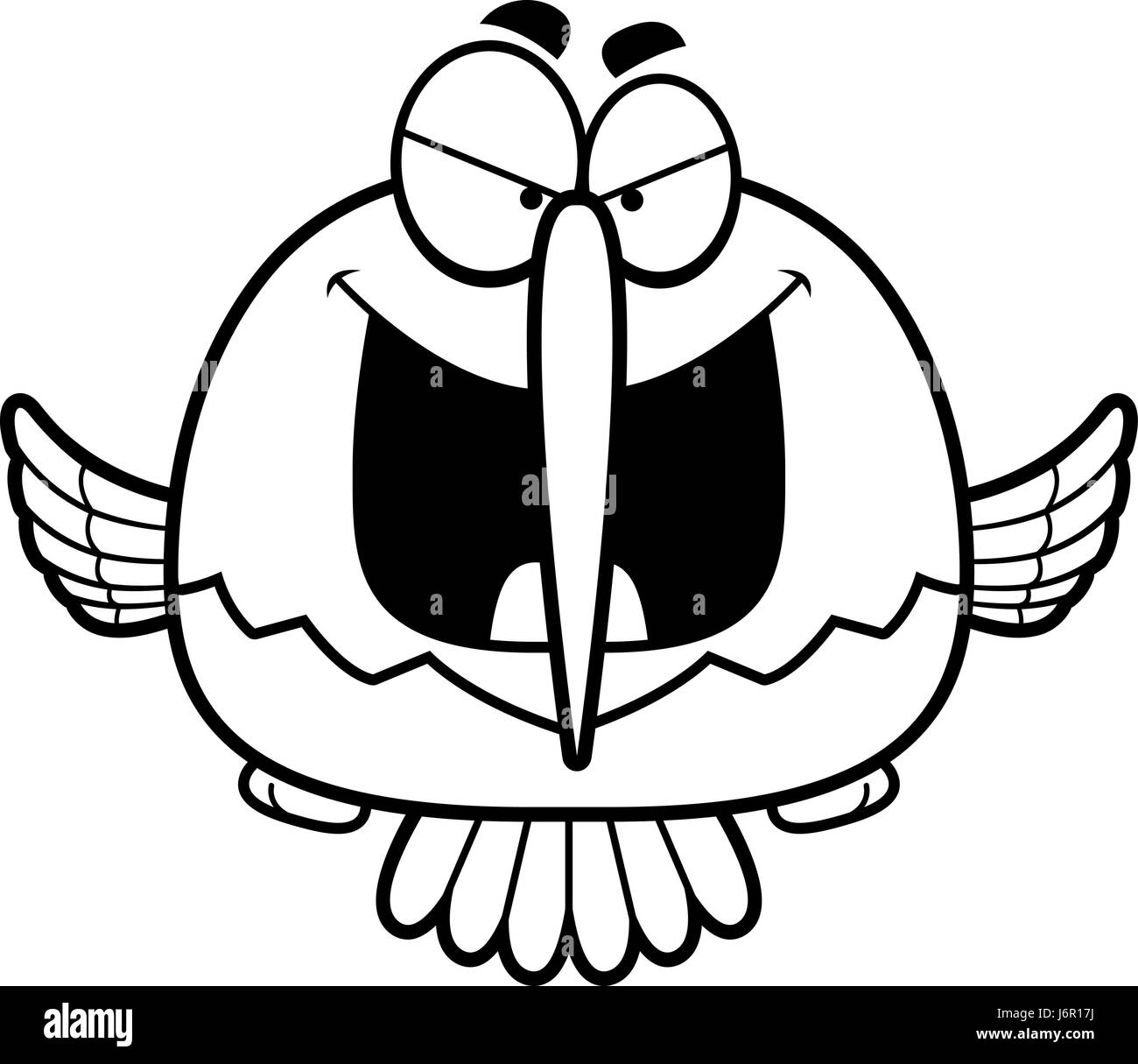 A cartoon illustration of an evil looking hummingbird Stock Vector ...