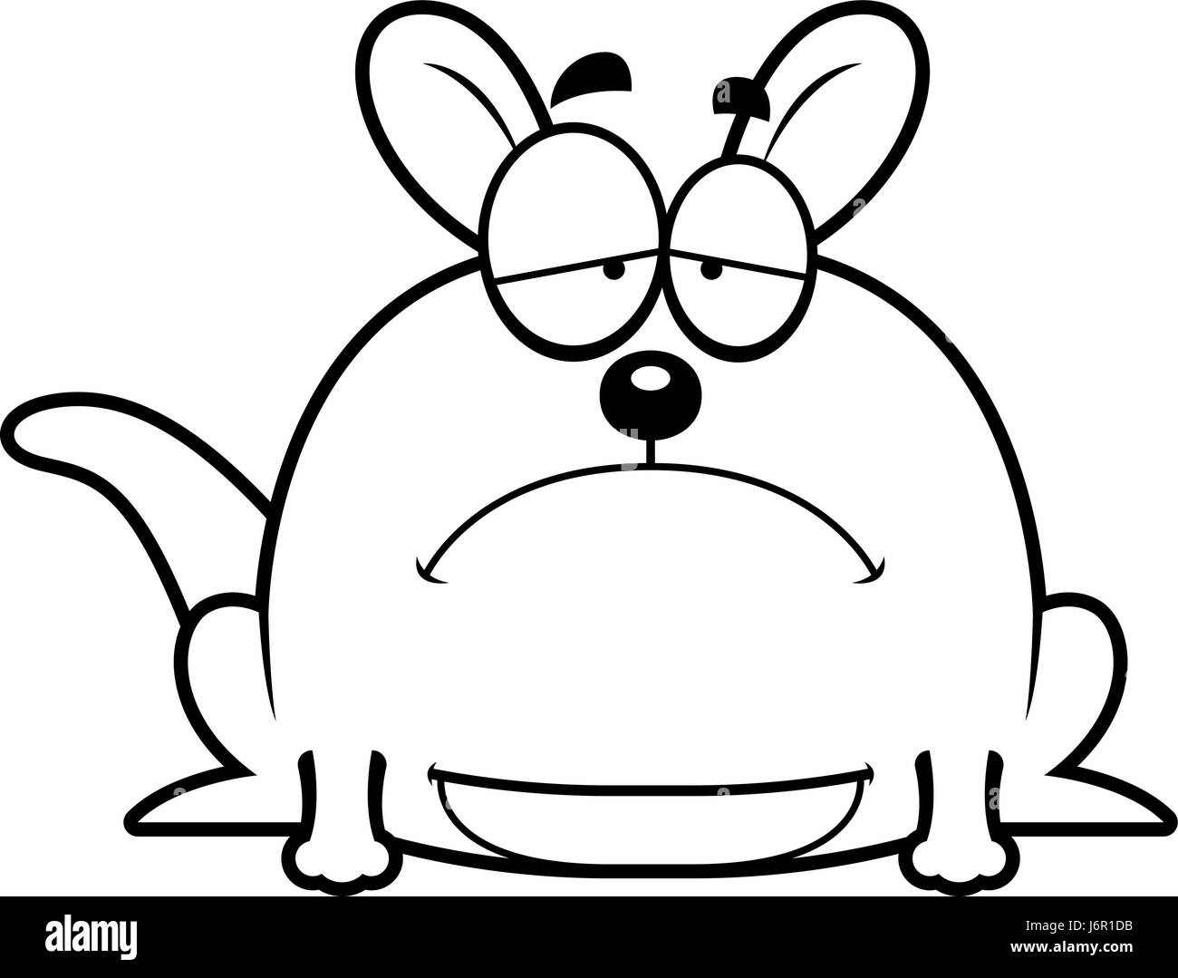A cartoon illustration of a little kangaroo looking sad Stock Vector ...