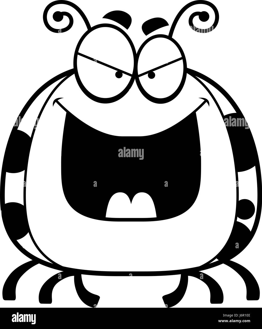 A cartoon illustration of an evil looking ladybug Stock Vector Image ...