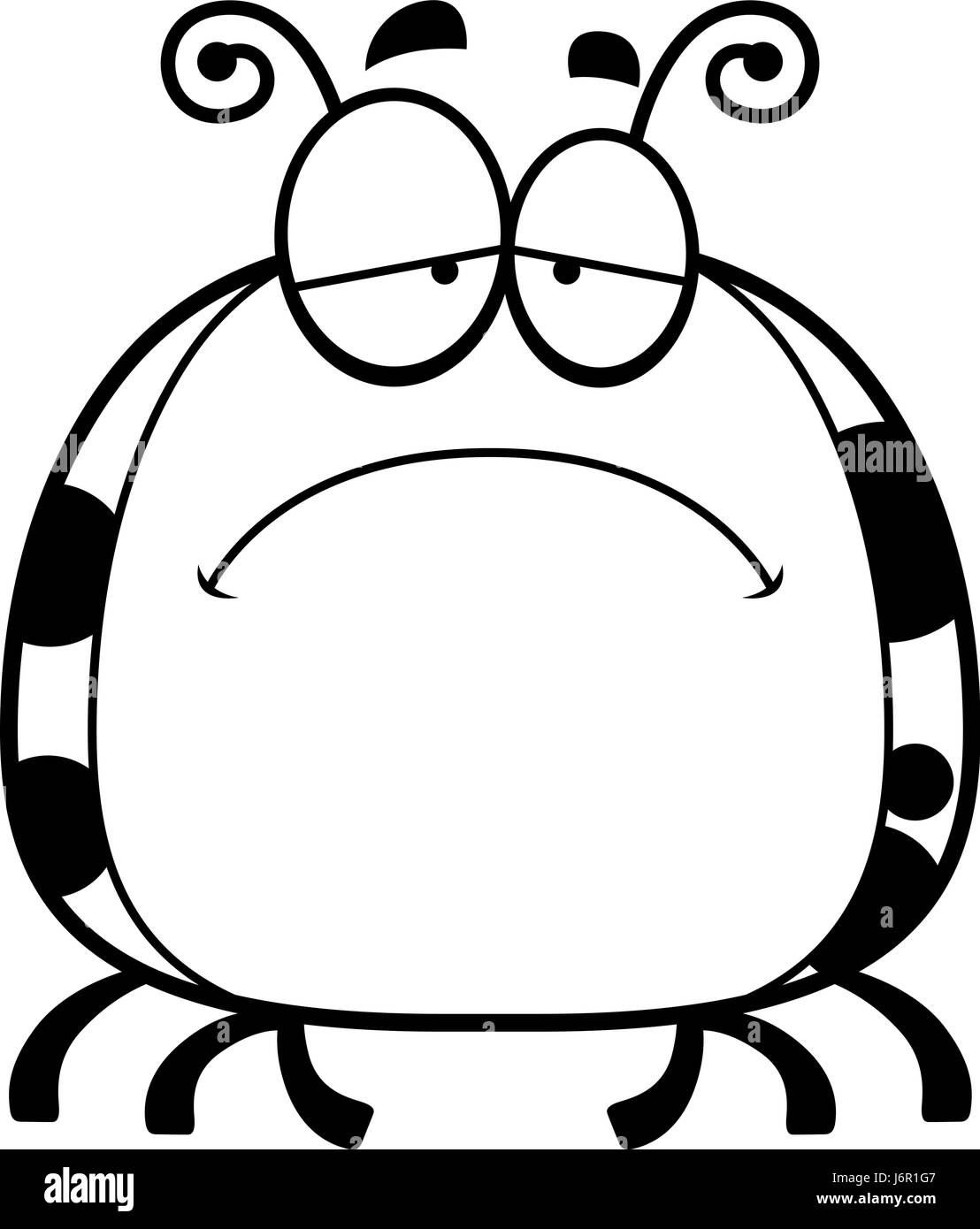 A cartoon illustration of a ladybug looking sad Stock Vector Image ...