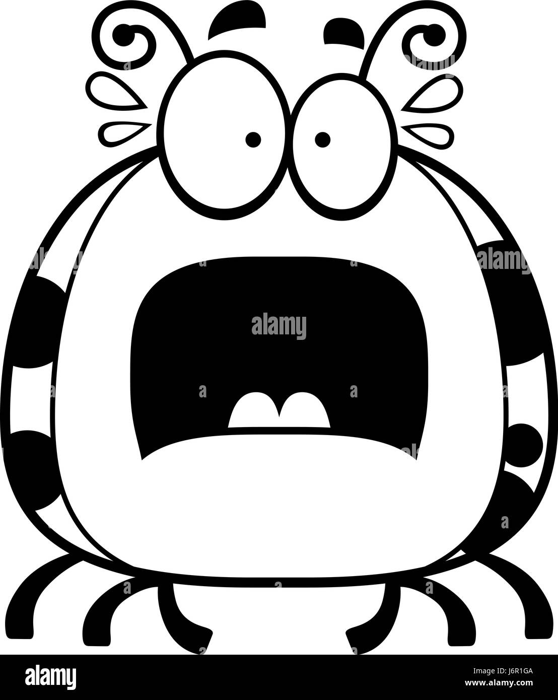A cartoon illustration of a ladybug looking scared Stock Vector Image ...