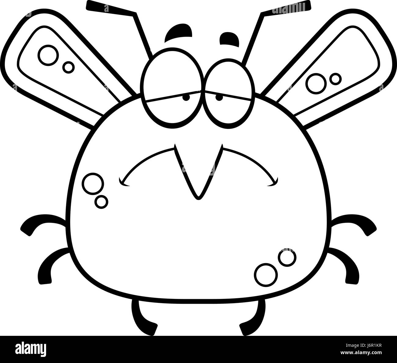 A cartoon illustration of a mosquito looking sad Stock Vector Image ...