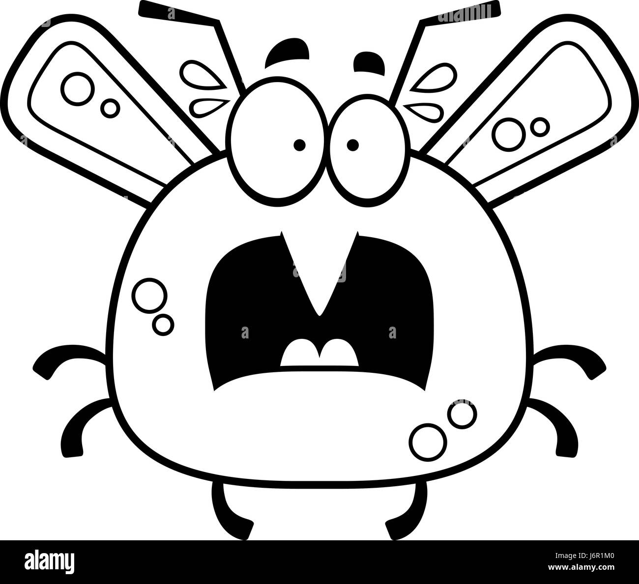 A cartoon illustration of a mosquito looking scared Stock Vector Image ...