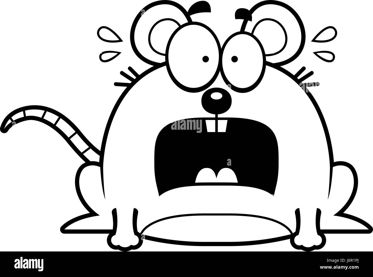 A cartoon illustration of a mouse looking terrified Stock Vector Image ...