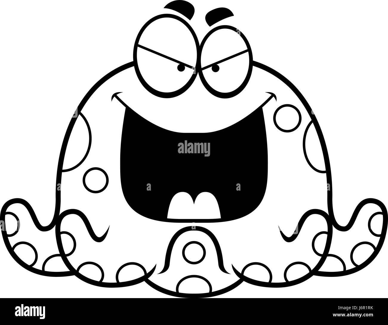 A cartoon illustration of an evil looking octopus Stock Vector Image ...