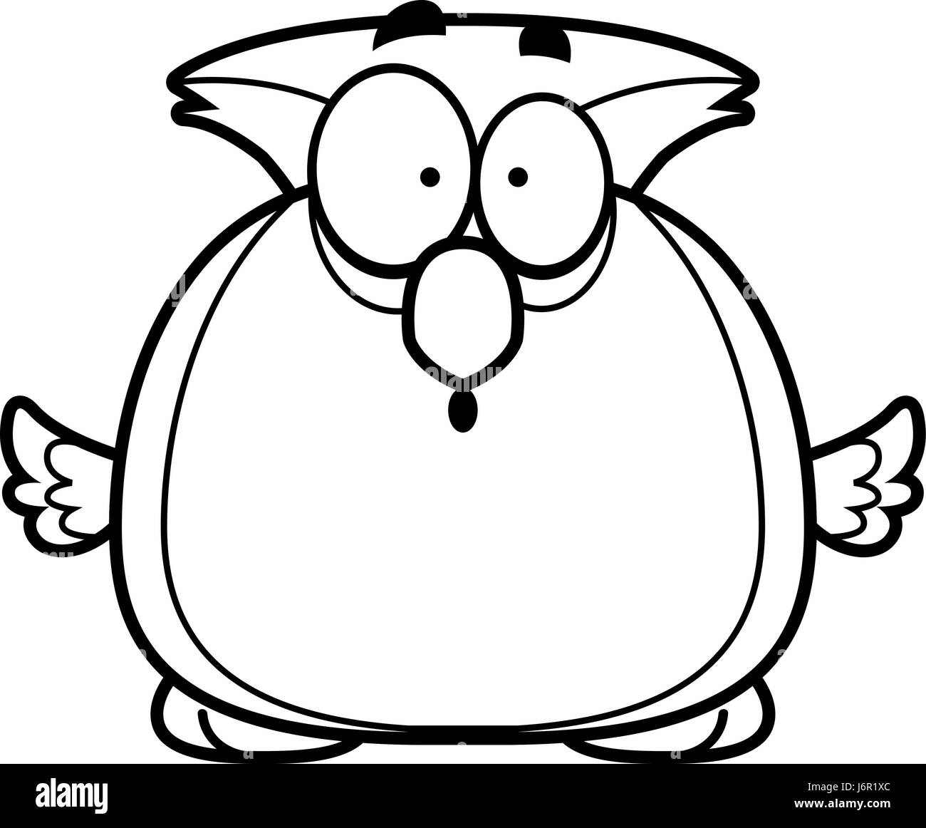 A cartoon illustration of a owl looking surprised Stock Vector Image ...