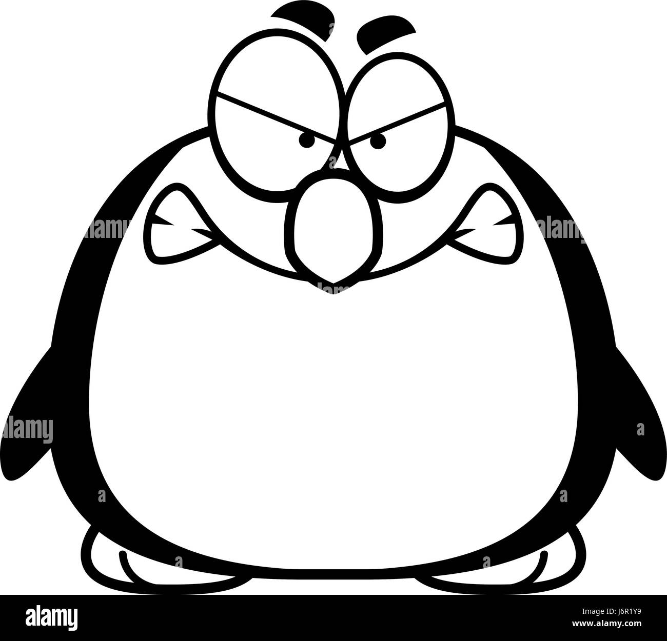A cartoon illustration of a penguin looking angry Stock Vector Image ...