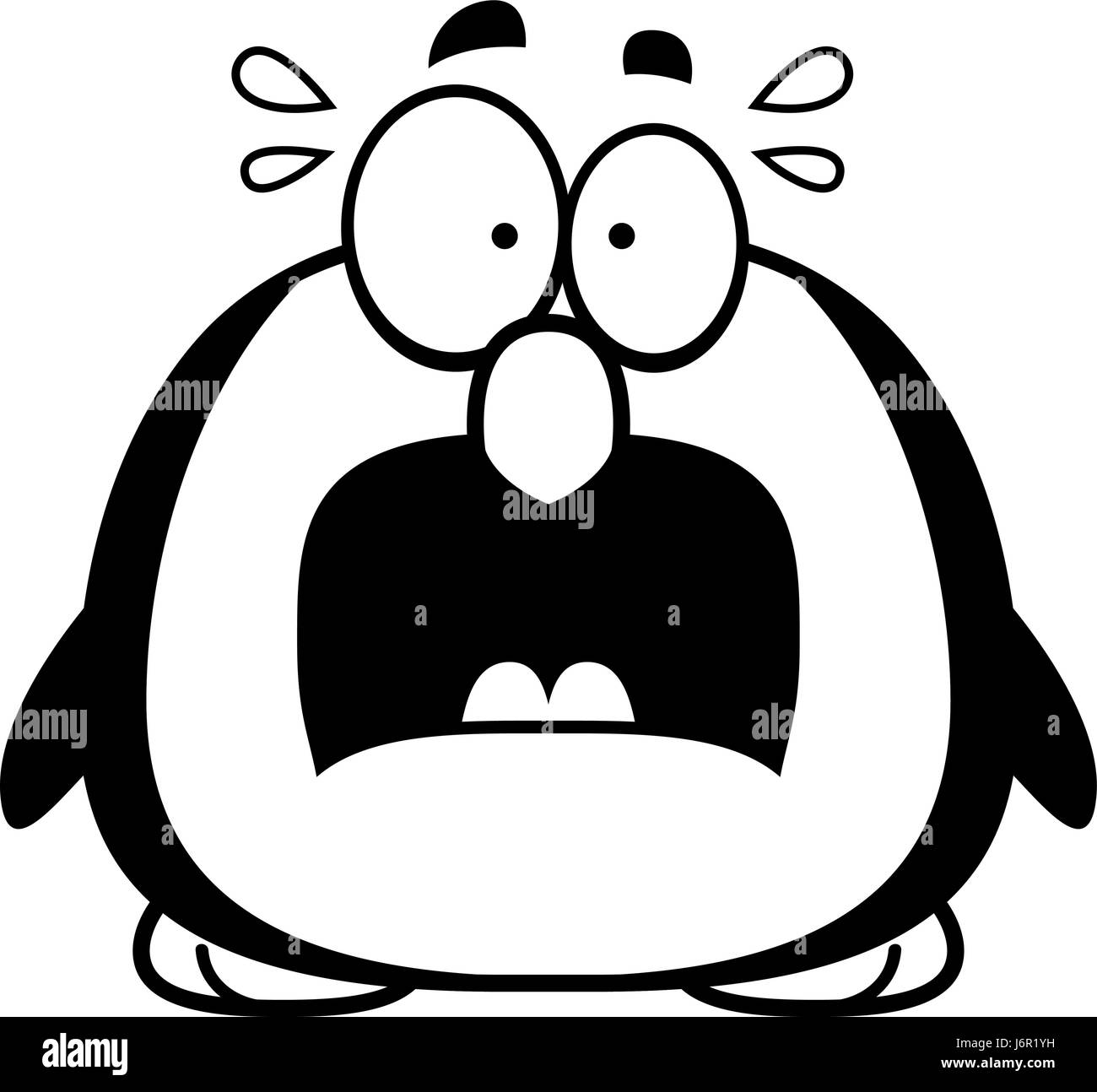 A cartoon illustration of a penguin looking scared Stock Vector Image ...