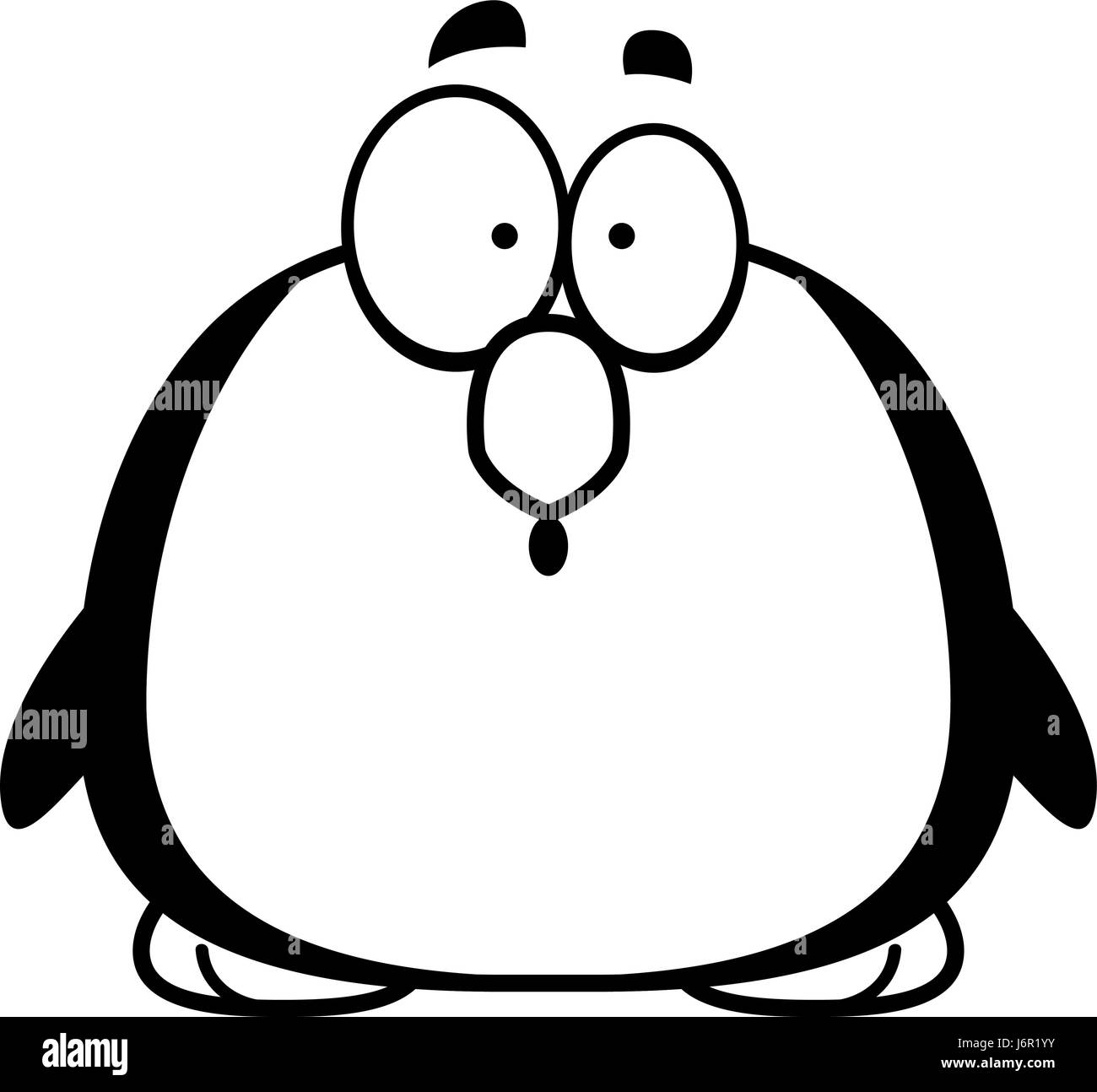 A cartoon illustration of a penguin looking surprised Stock Vector ...