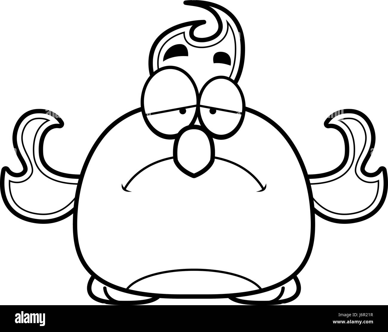 A cartoon illustration of a phoenix bird looking sad Stock Vector Image ...