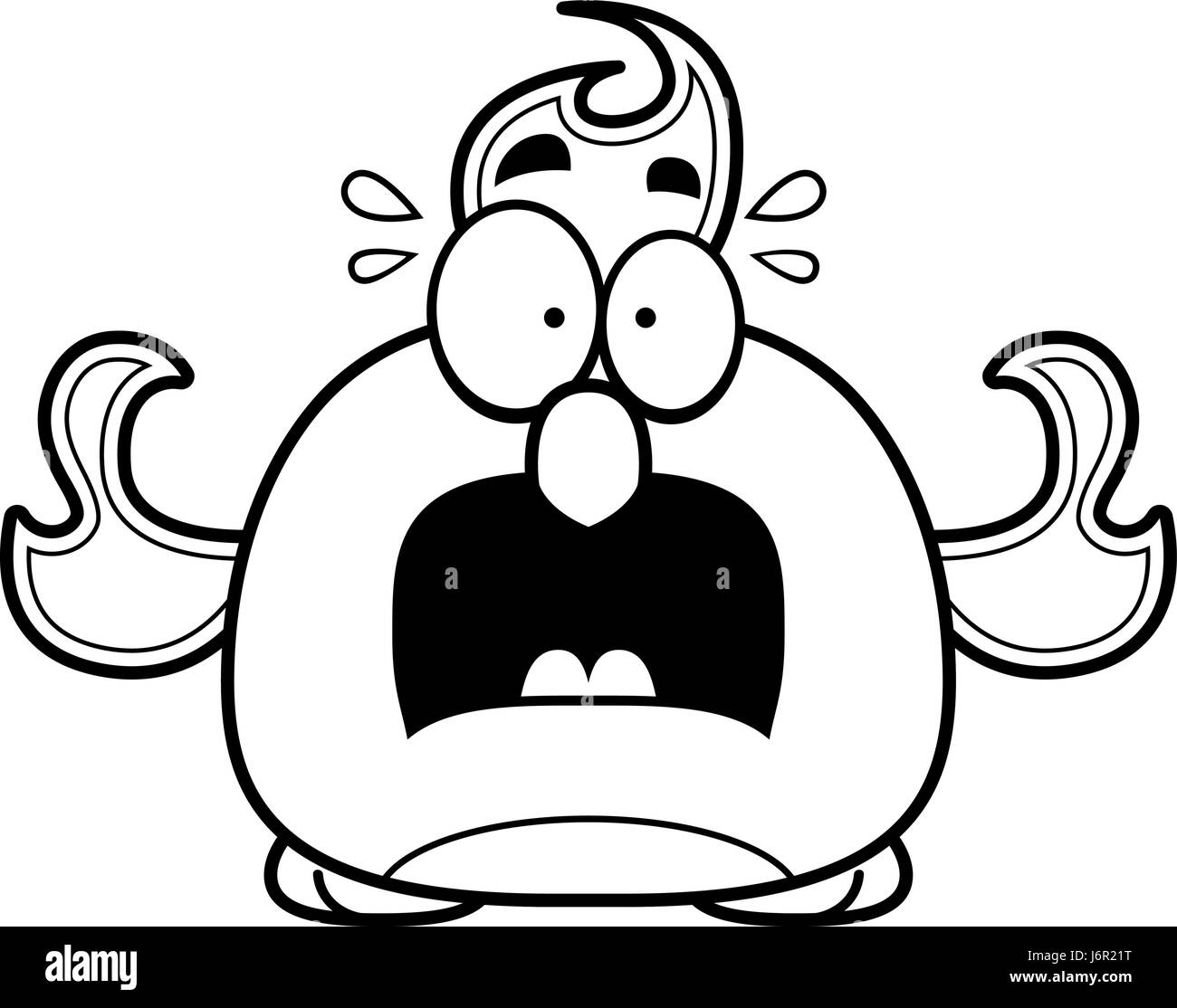 A cartoon illustration of a phoenix bird looking scared Stock Vector ...