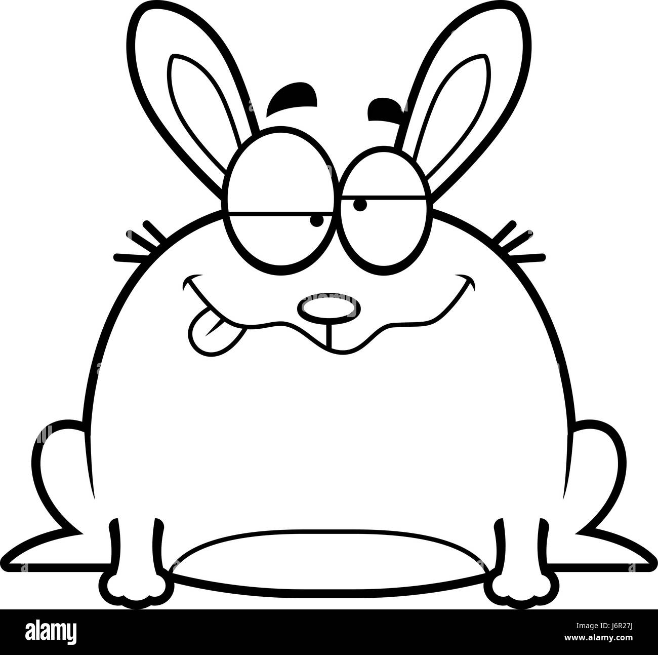 A cartoon illustration of a rabbit looking intoxicated Stock Vector ...