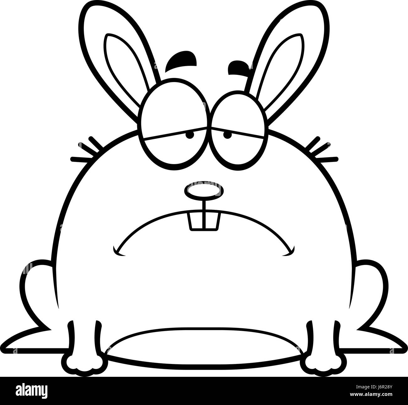A cartoon illustration of a rabbit looking depressed Stock Vector Image ...