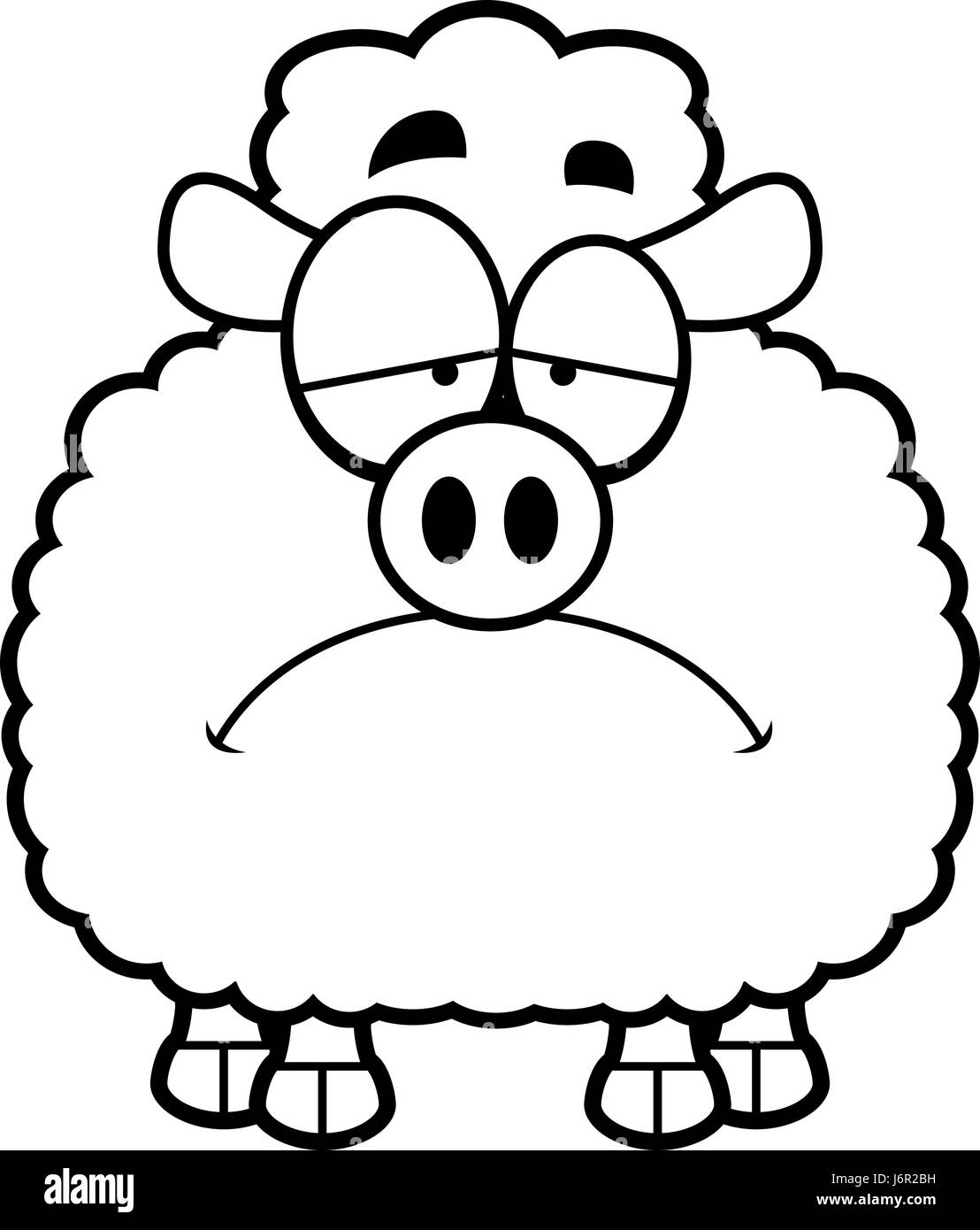 A cartoon illustration of a lamb looking sad Stock Vector Image & Art ...