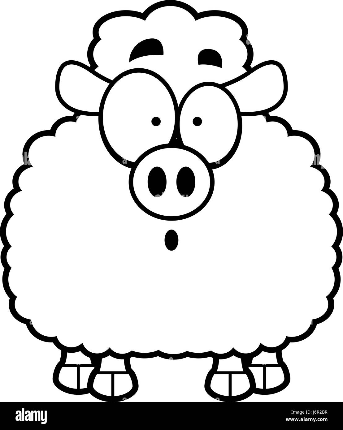 A cartoon illustration of a lamb looking surprised Stock Vector Image ...